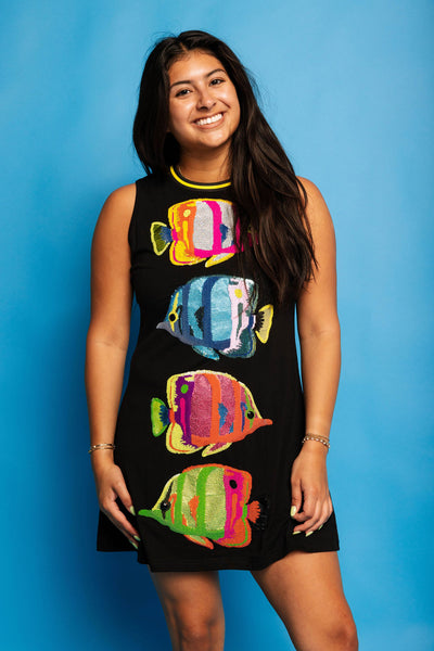 Queen of Sparkles Black Multi Fish Tank Dress – Leopard Grove